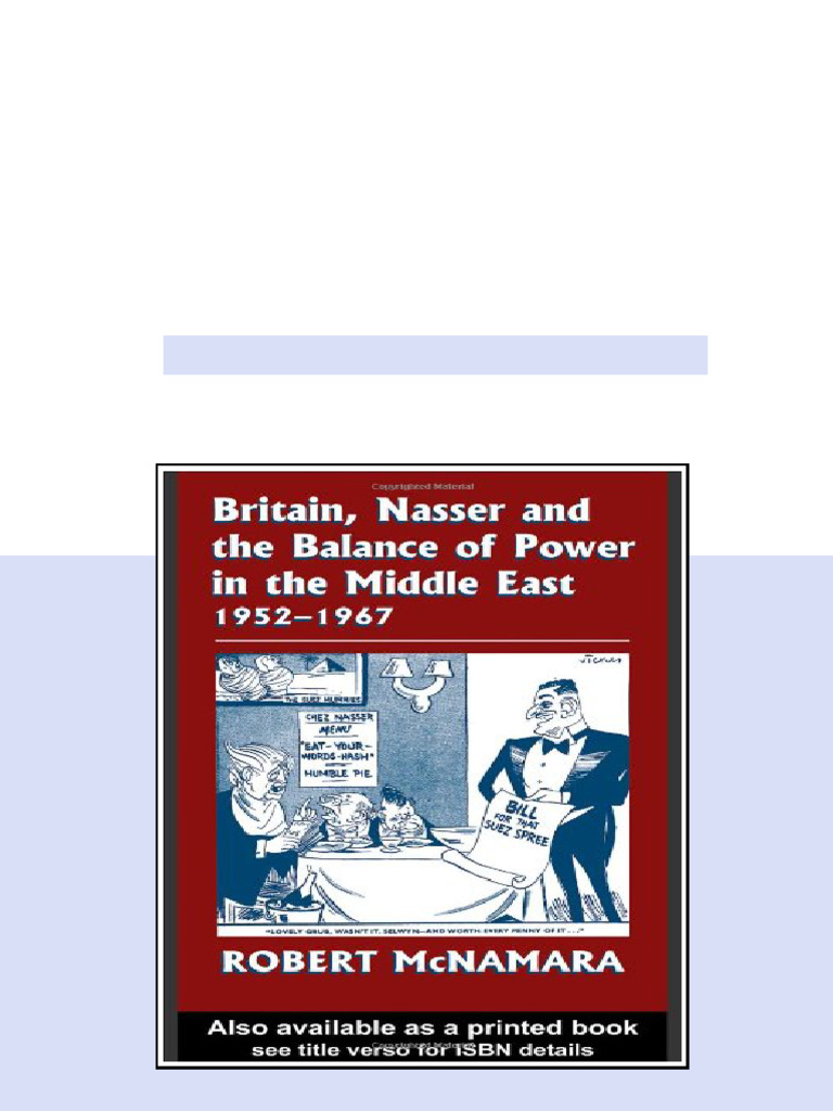 Britain Nasser Balance of Power Middle East 1952 1967 Egyptian ...