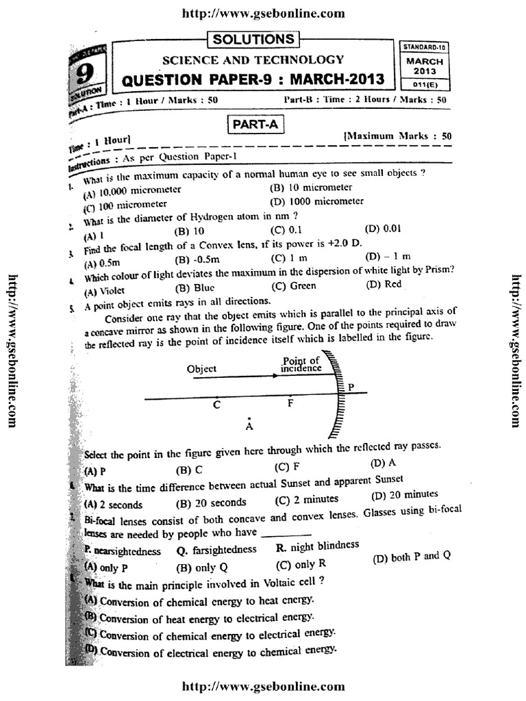 Gseb Class 10 Solutions Part 1 Science and Technology 011 e Mar 2013 | PDF