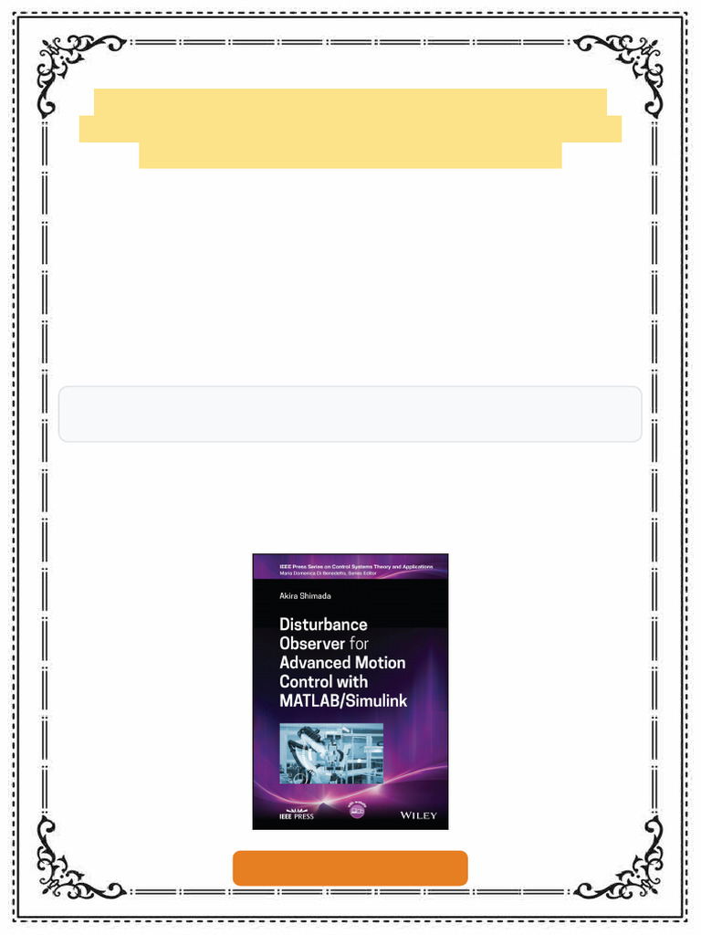 Disturbance Observer for Advanced Motion Control with MATLAB / Simulink ...