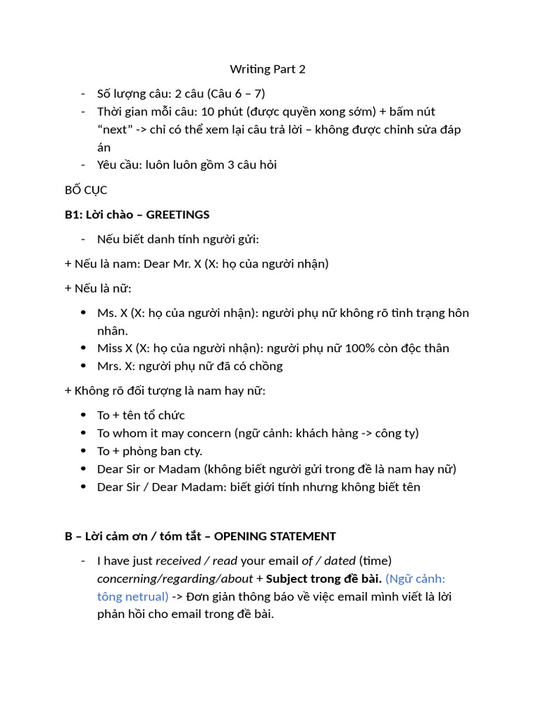 Writing Part 2 Captain 001 May 23 | PDF