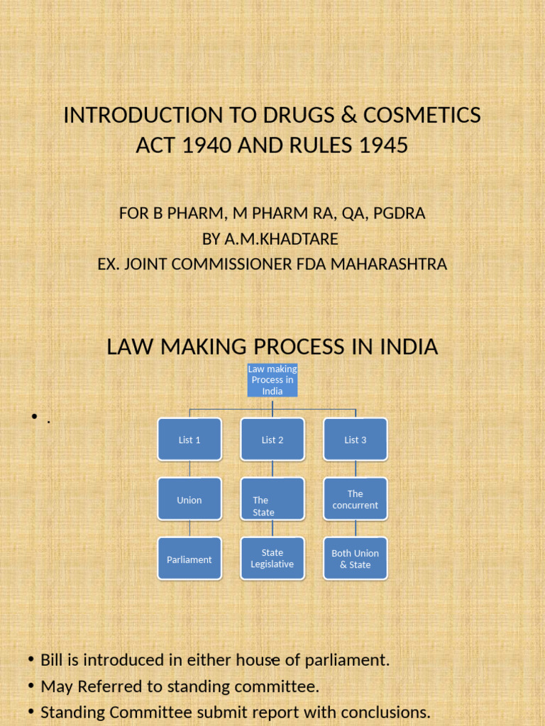 Introduction To D&C Act and Rules | PDF | Pharmacy | License