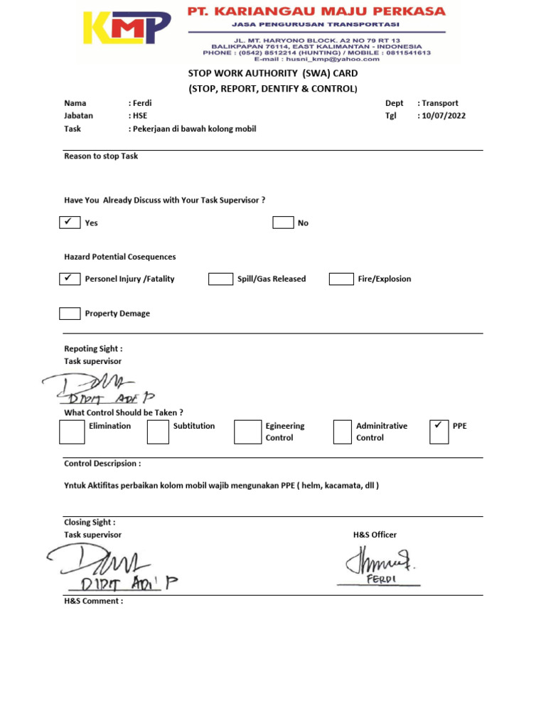2.3 (Swa) Stop Work Authority | PDF