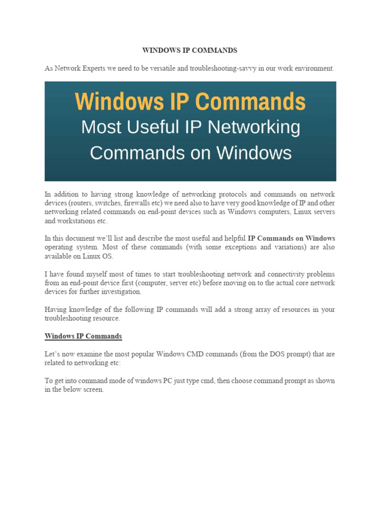 Windows Ip Commands 2025 | PDF | Ip Address | Domain Name System