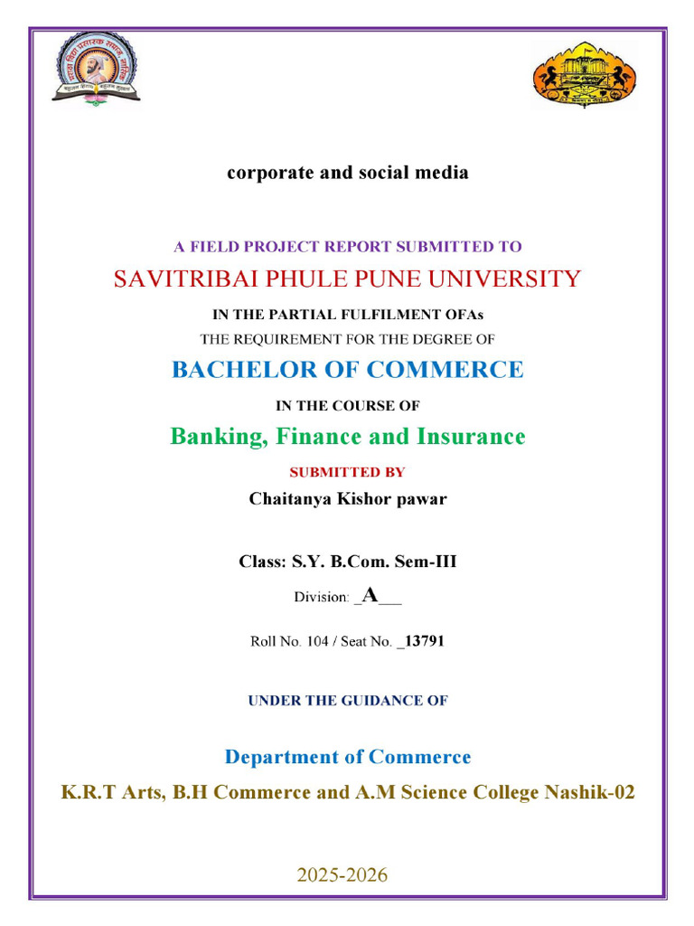 Final Field Project Chaitanya | PDF