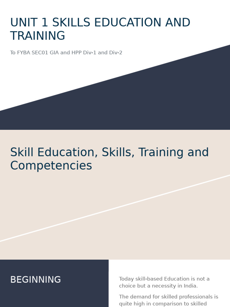 Unit 1 Skills Education and Training | PDF | Vocational Education ...
