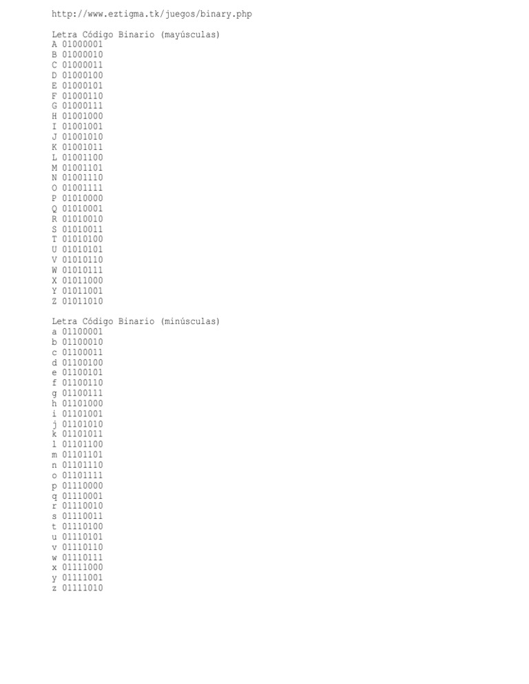 Abecedario Binario | PDF