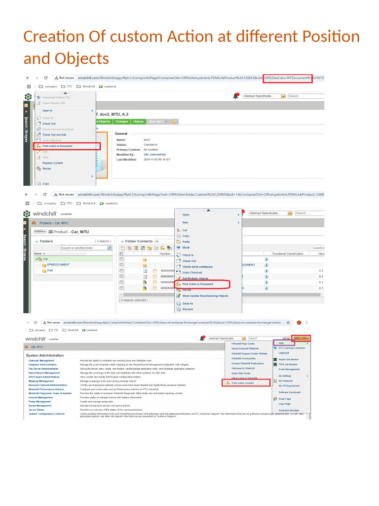 Custom Action Creation | PDF