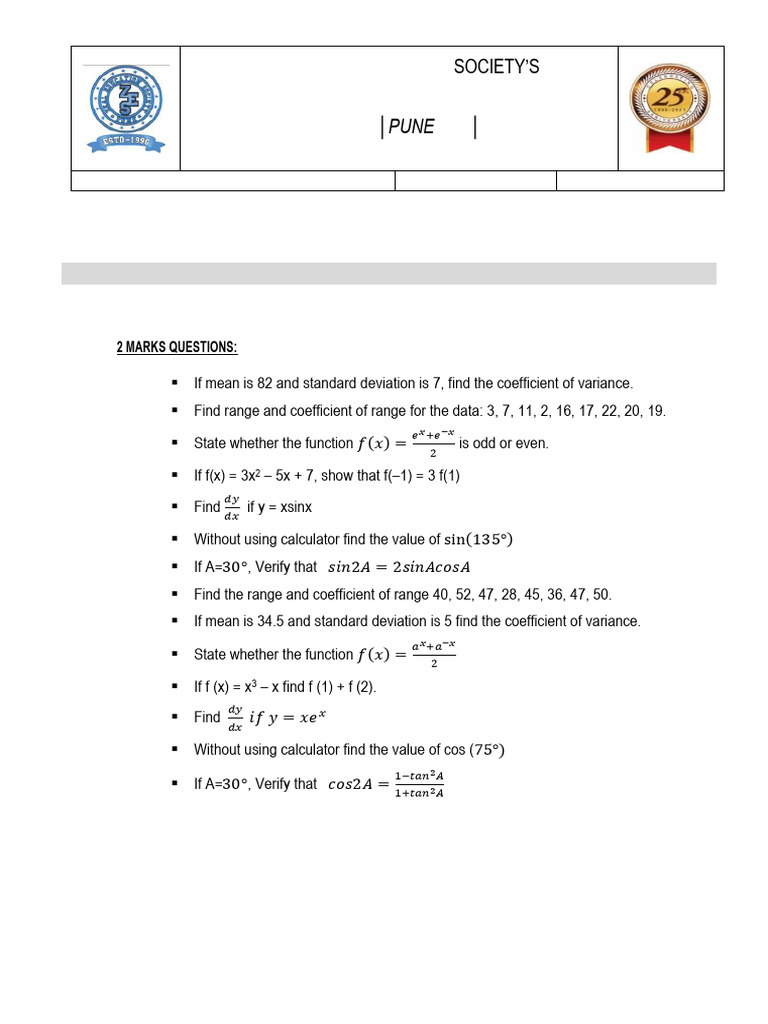 Unit Test - 2 Question Bank | PDF | Curvature | Differential Geometry