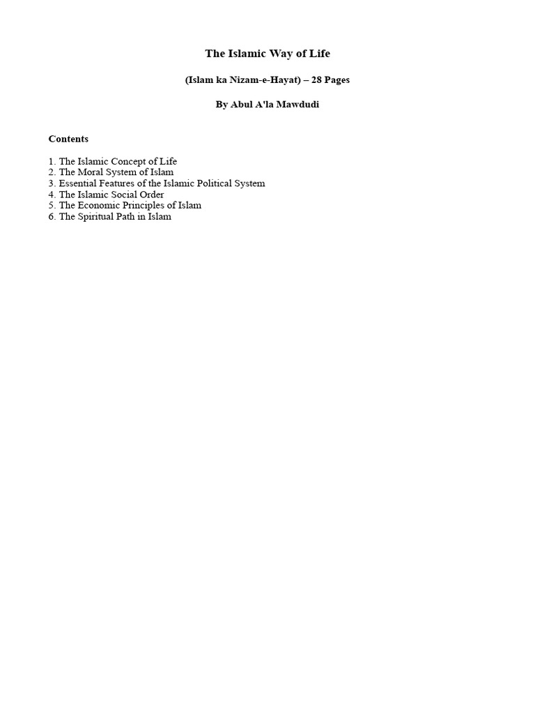 The Islamic Way of Life Islam Ka Nizam e Hayat Mawdudi | PDF | God In ...