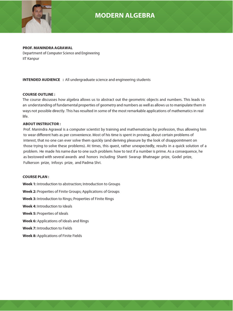 7 - Modern Algebra | PDF
