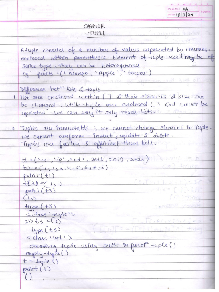 5 Data Types (Tuple and Dictionary) | PDF