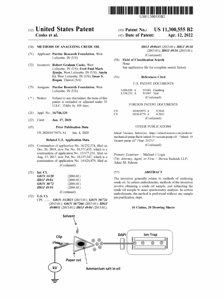Crude Oil Analysis Methods Patent | PDF | Mass Spectrometry ...