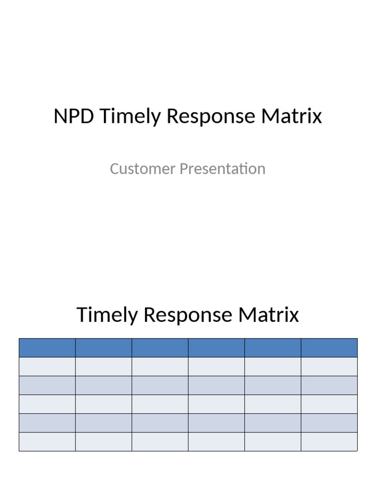 NPD Timely Response Presentation 2 | PDF