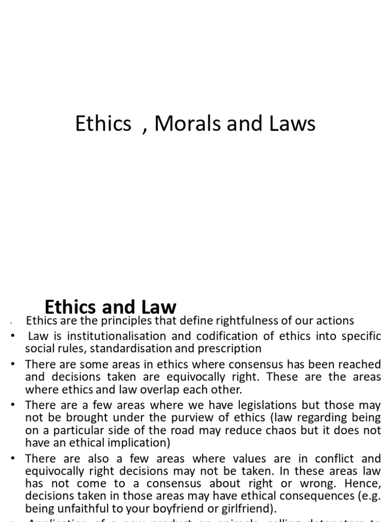 Relationship of Ethics,Law ,Morals | PDF | Morality | Corporate Governance