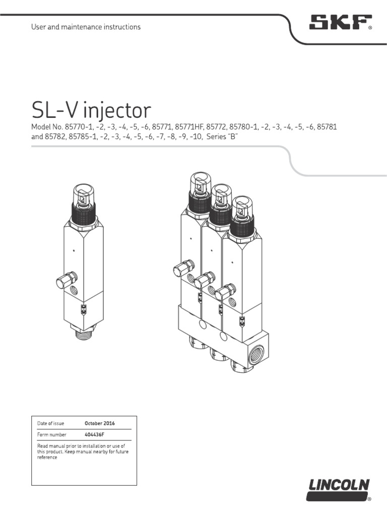 SLV Injector Model 85770-1etc 404436F English | PDF