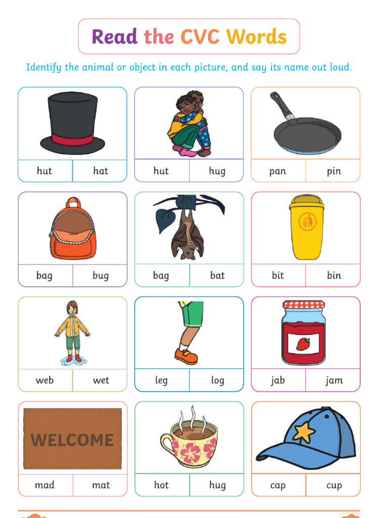 T e 1721282885 Read The CVC Words Activity Ver 4 | PDF