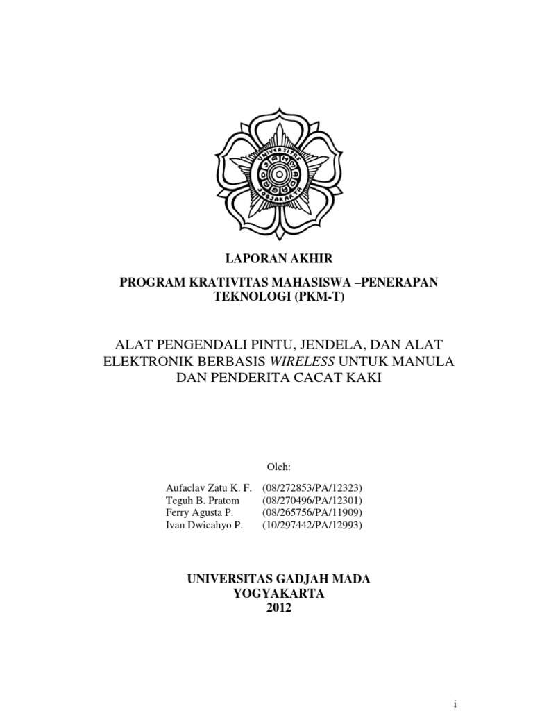 Laporan Akhir PKM T 012 UGM | PDF