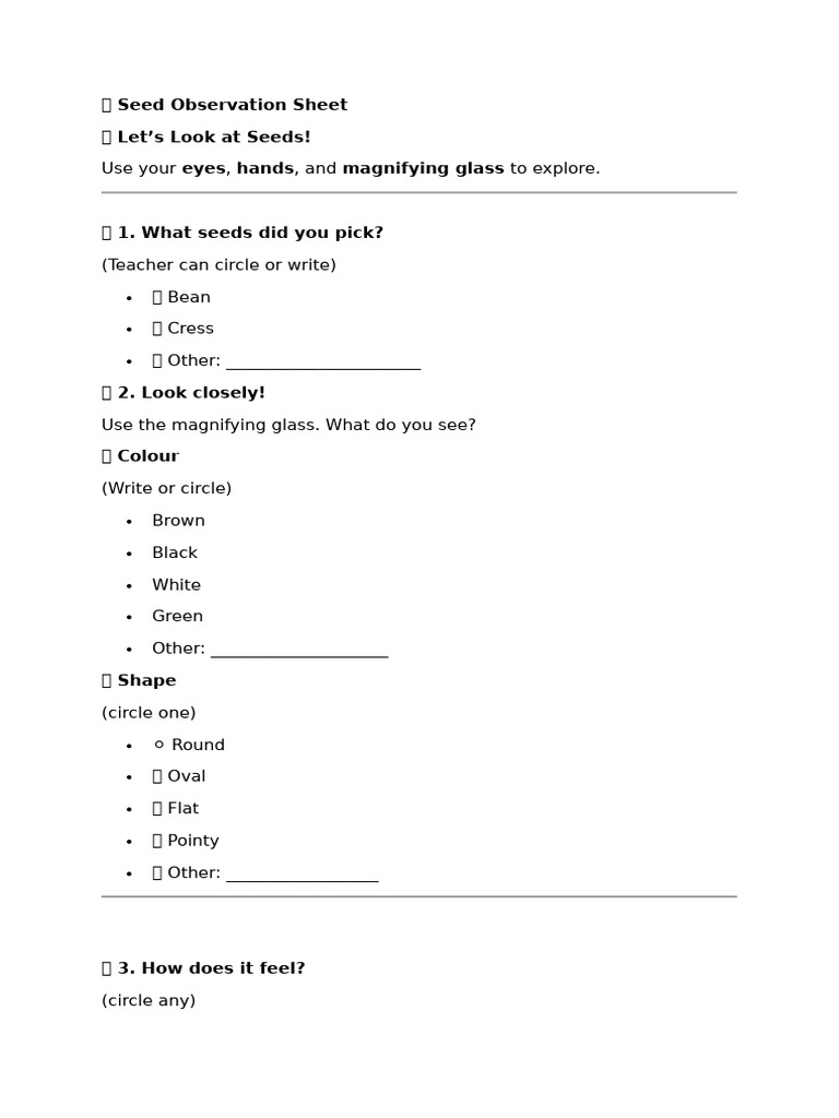 Observation Sheet | PDF