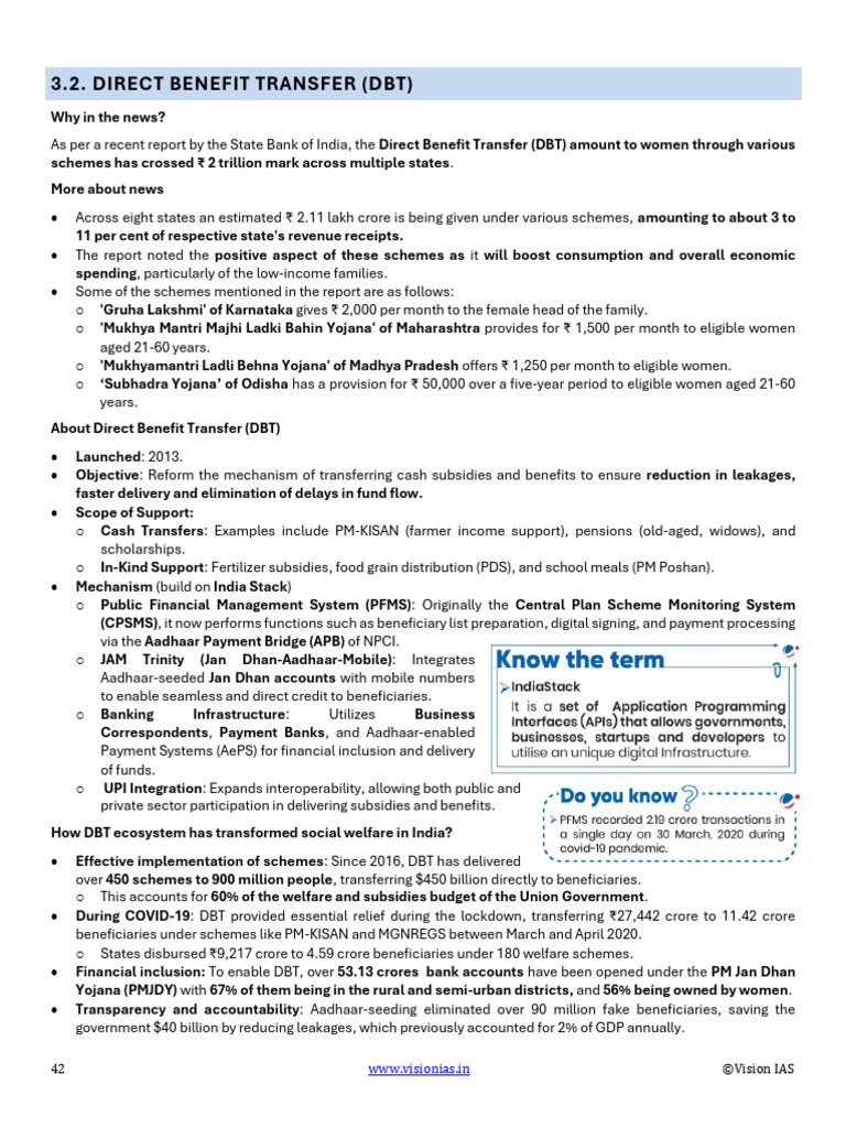 Direct Benefit Transfer (DBT) Overview | PDF | Economies | Social Policy