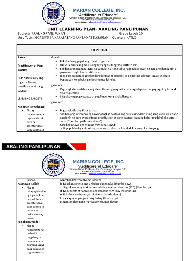 Learning Plan AP 4th | PDF