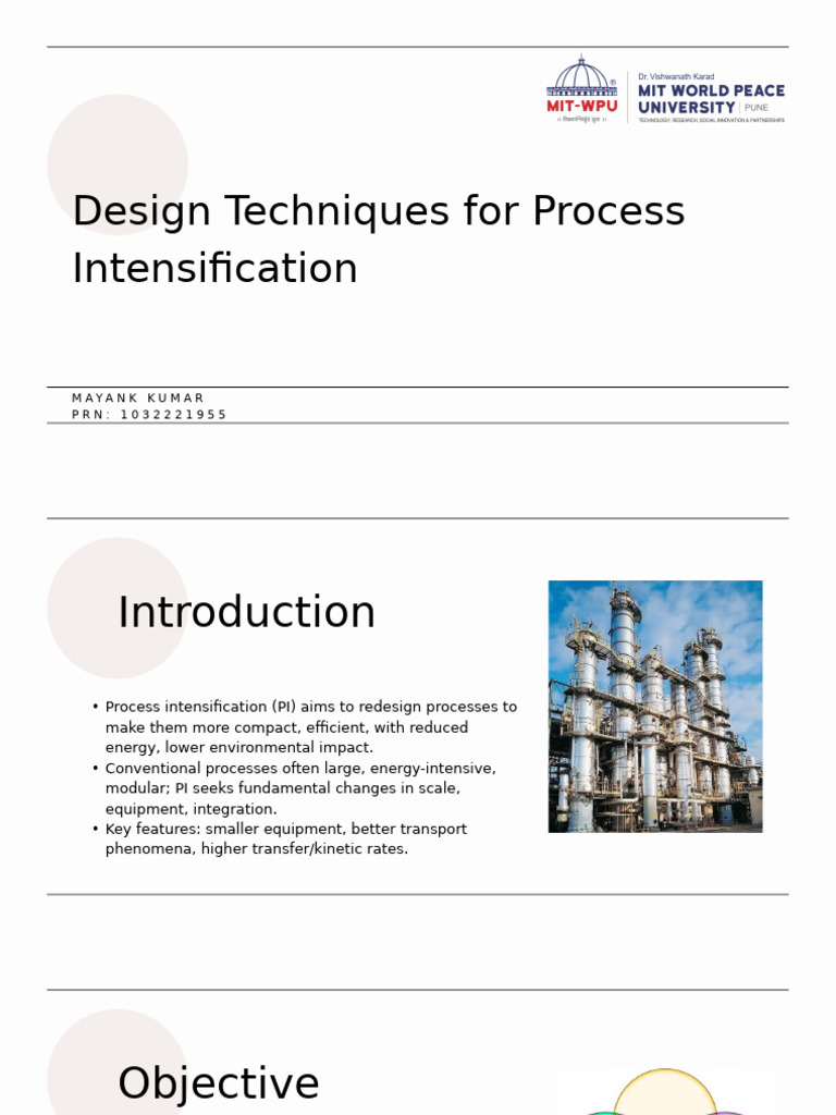 Process Intensification Design Techniques | PDF | Process Engineering ...