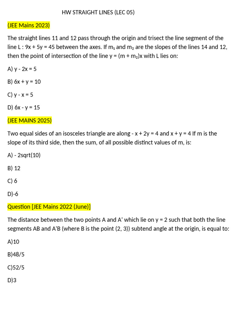 Maths ST Line Lec 05 | PDF