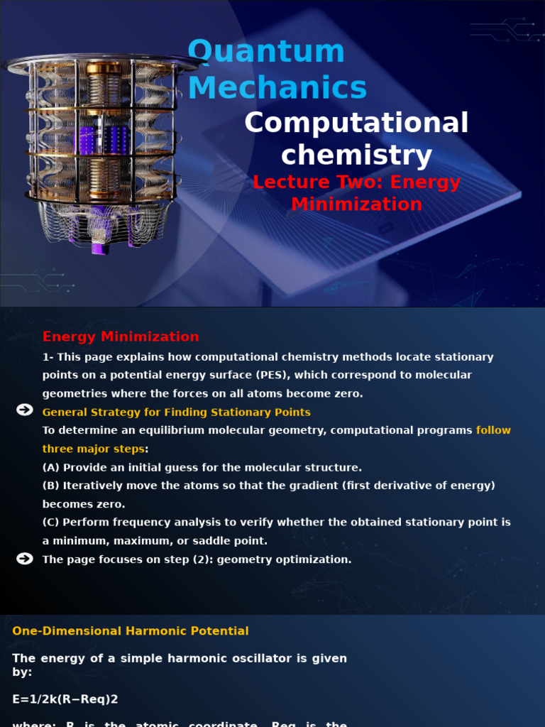 Lec.2 part 1 | PDF | Mathematical Optimization | Computational Chemistry