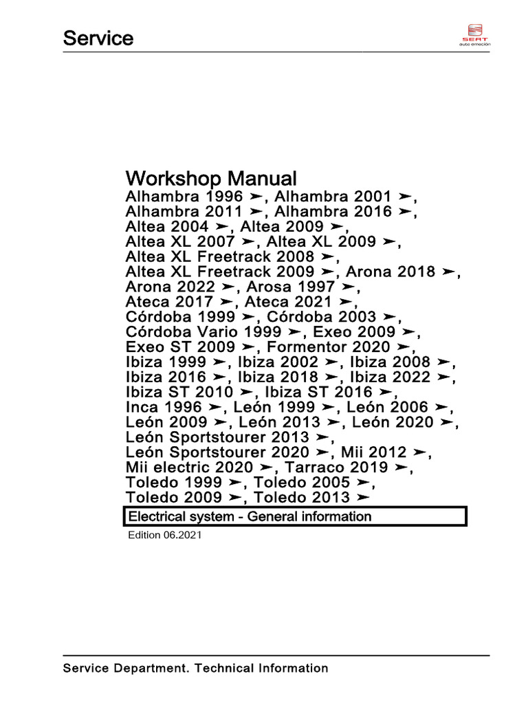 Electrical System - General Information | PDF | Electricity ...