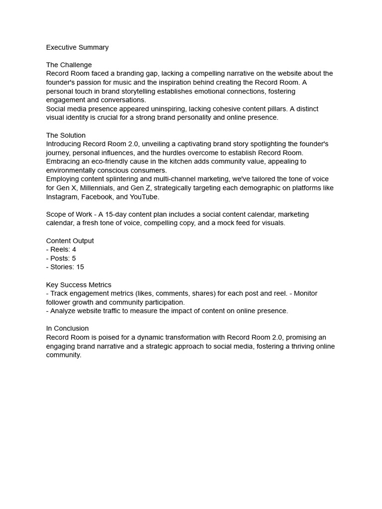 Executive Summary Template | PDF