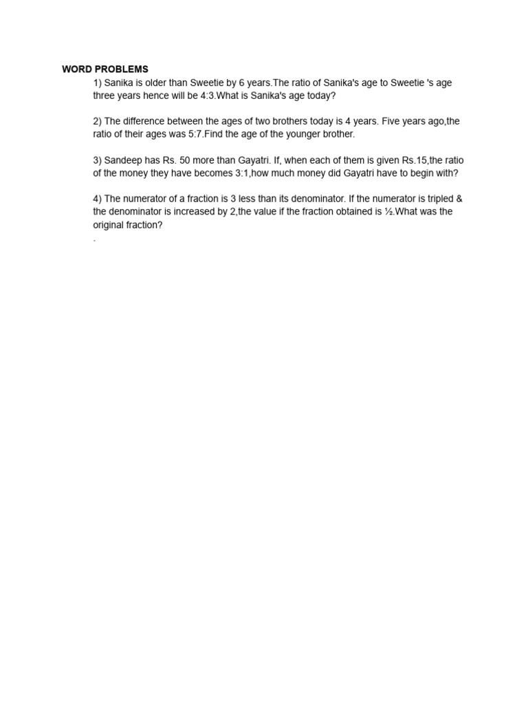 Std 8th Word Problems | PDF