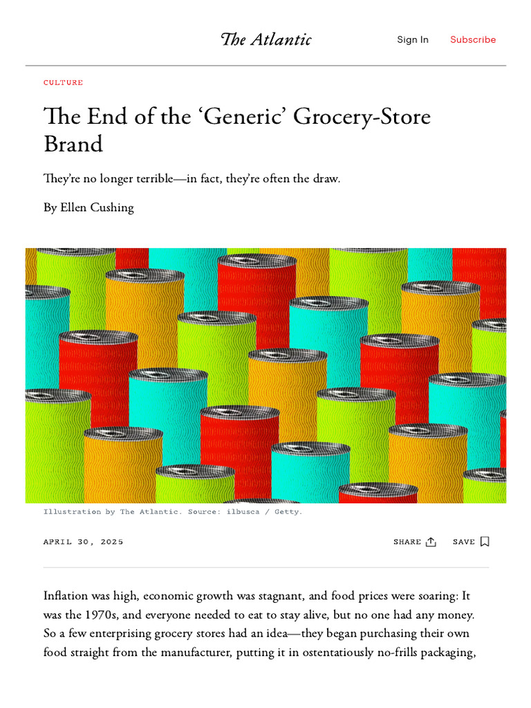 The End of The Generic' Grocery-Store Brand - The Atlantic | PDF ...
