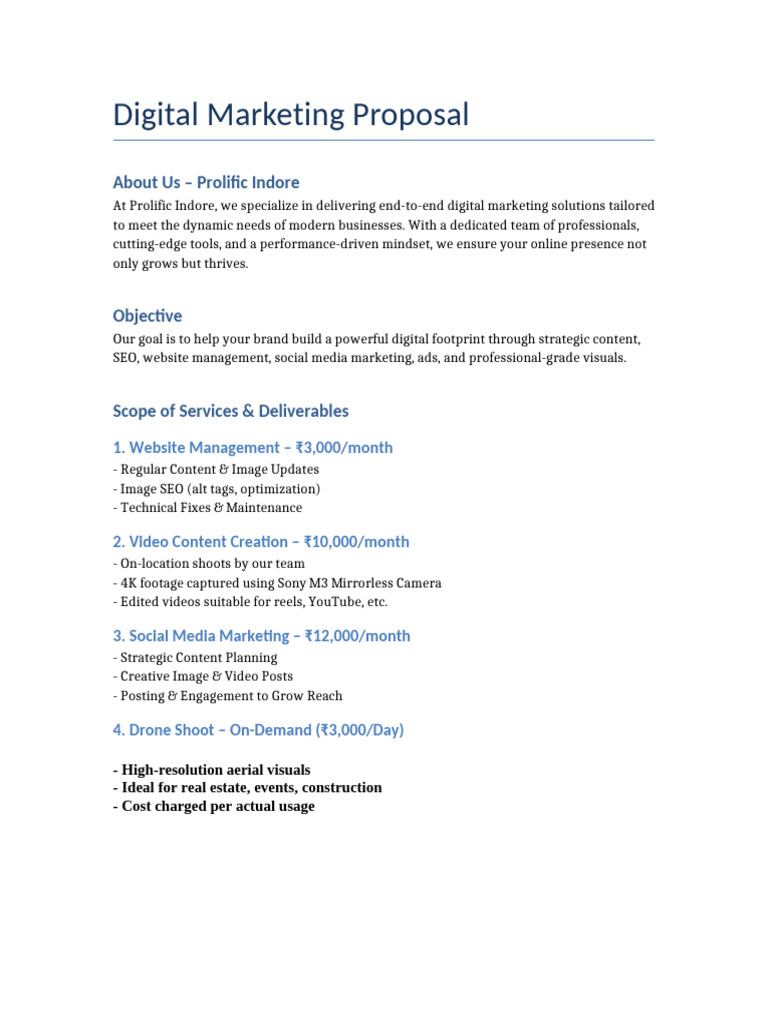 Digital Marketing Services Proposal | PDF