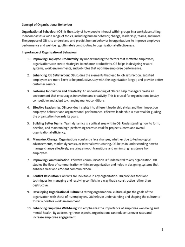 Understanding Organizational Behaviour | PDF | Human Resource ...