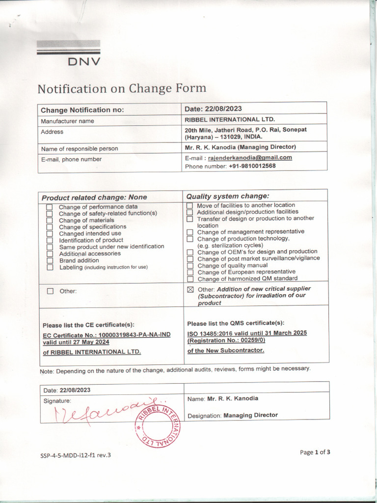 NOC Form | PDF