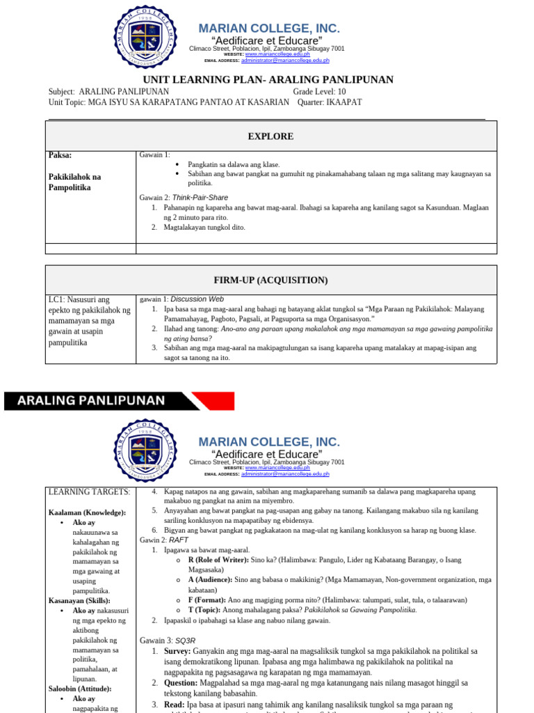 Learning Plan AP 3rd | PDF