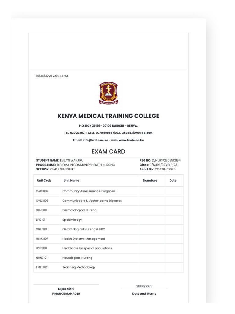 Kenya Medical Training College | PDF