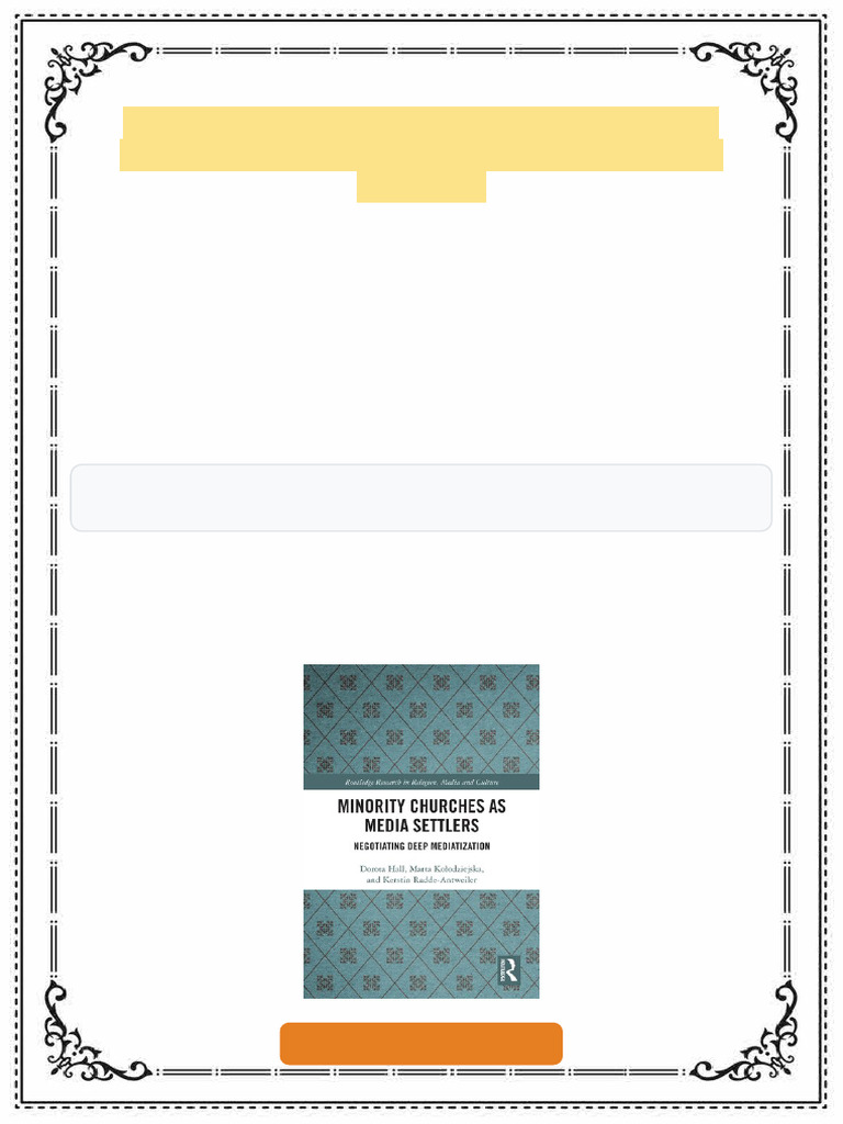 Minority Churches as Media Settlers 1st Edition Dorota Hall ebook ...