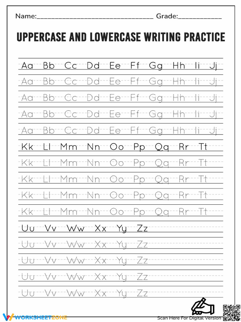 Uppercase and Lowercase Alphabet Handwriting Practice | PDF