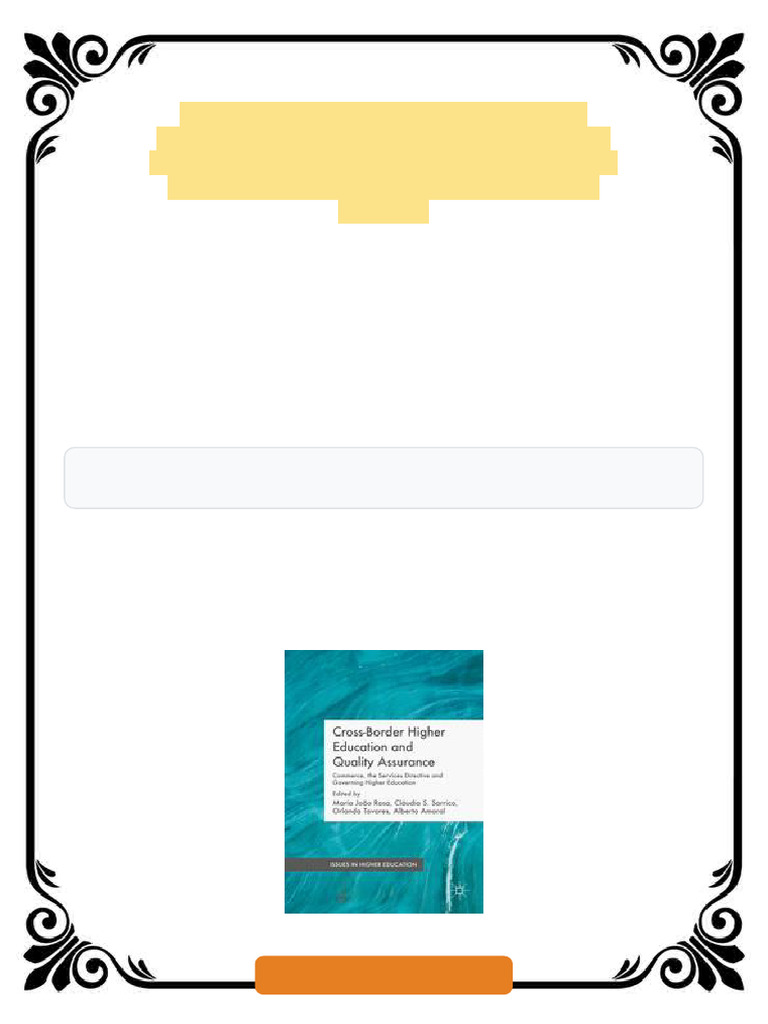 Cross-Border Higher Education and Quality Assurance: Commerce, The ...