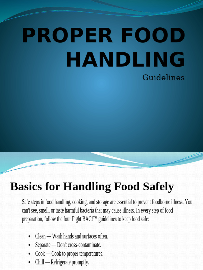 Proper Food Handling | PDF | Hand Washing | Refrigerator