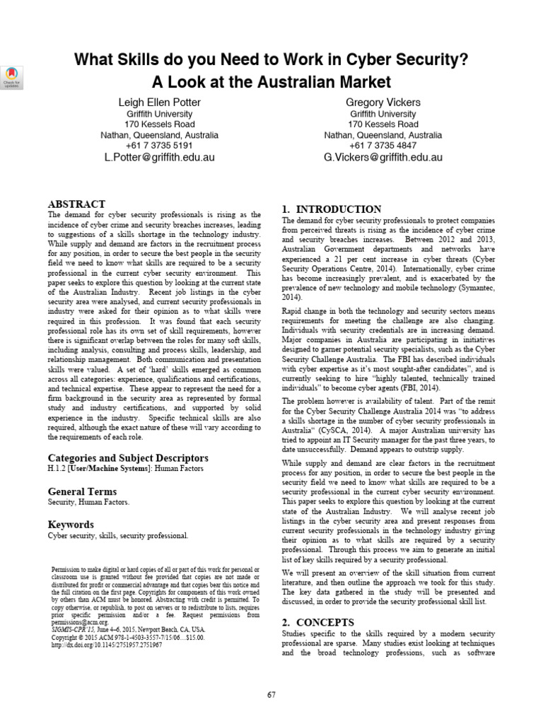 What skills do you need yo work in Cyber Security | PDF | Computer ...