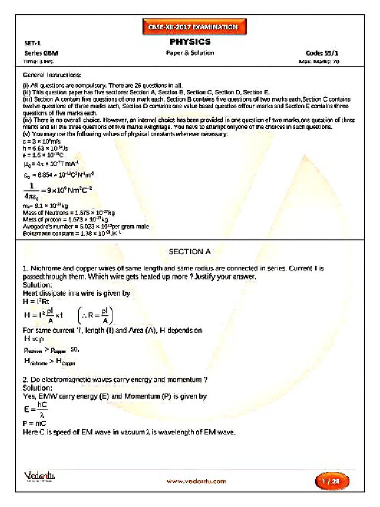 Physics Questions | PDF