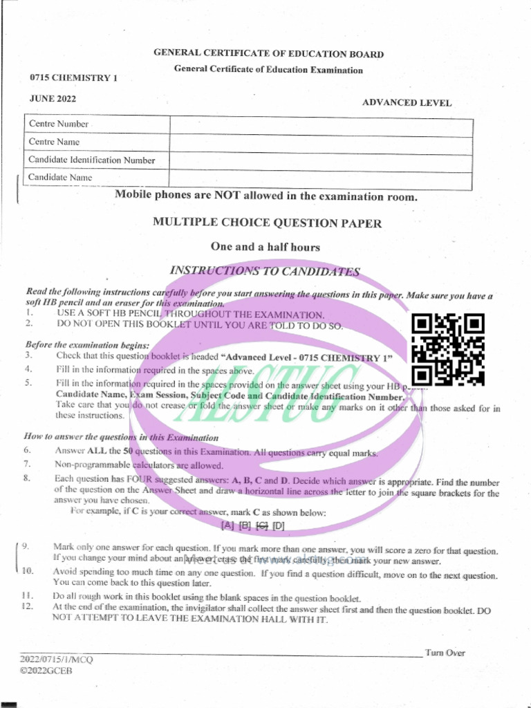 Chemistry Al Paper 1 Al Science 715 3 | PDF