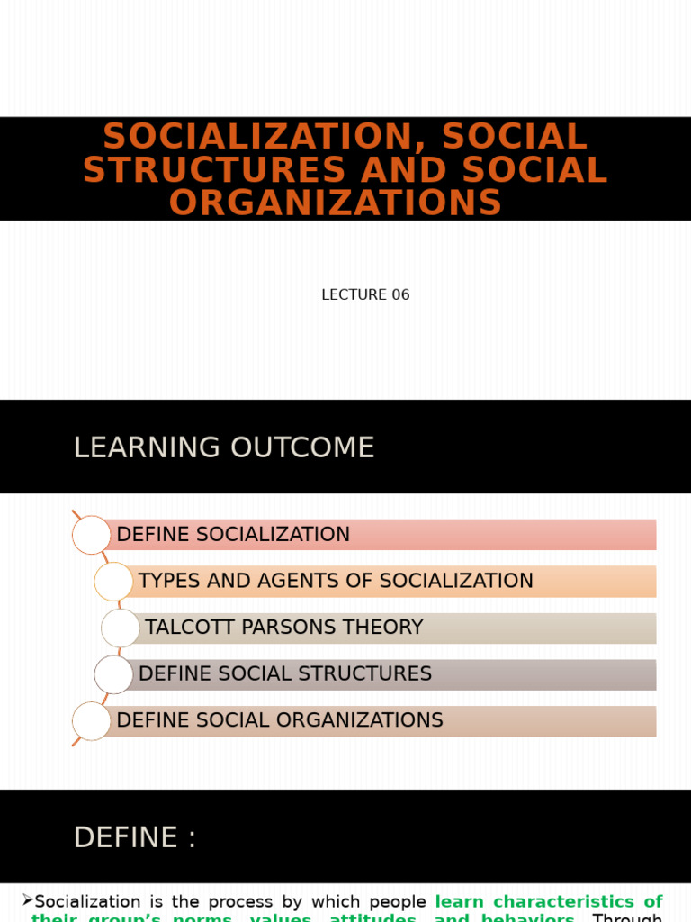 Understanding Socialization and Structures | PDF | Socialization ...