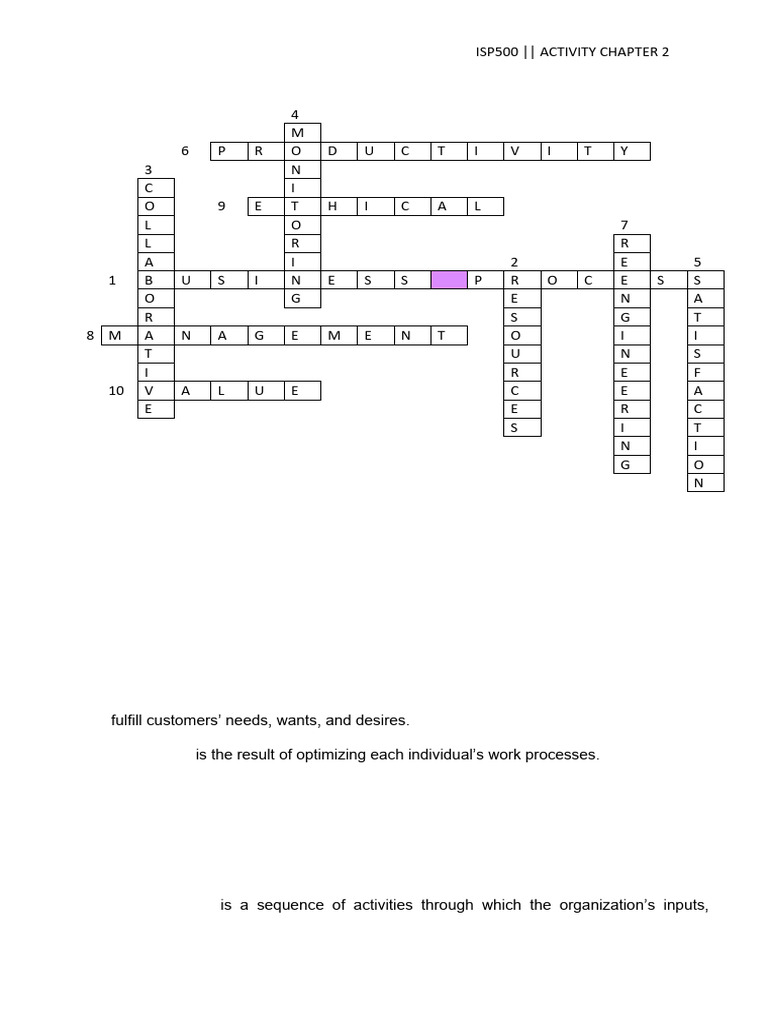 Activity Chap 2 Isp500 - Question | PDF | Business