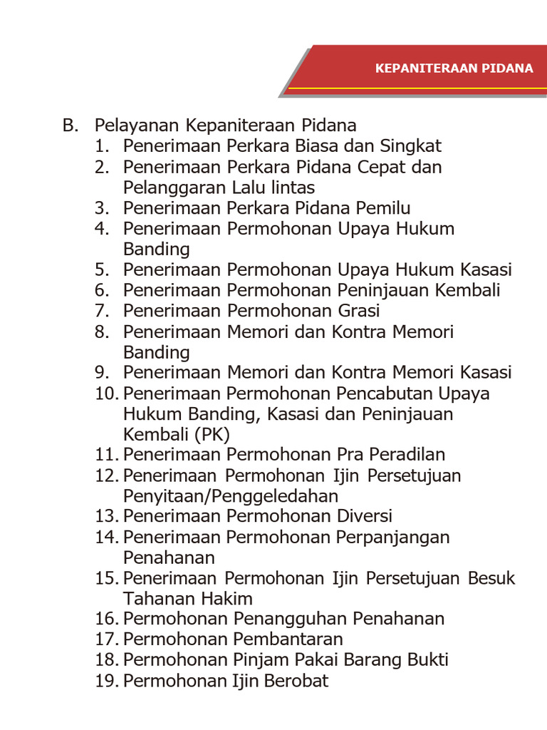 Standar Pelayanan Penerimaan Perkara Pidana | PDF
