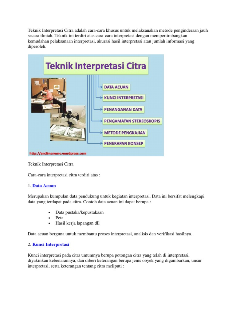Teknik Interpretasi Citra Adalah Cara | PDF | Sains & Matematika | Komputer
