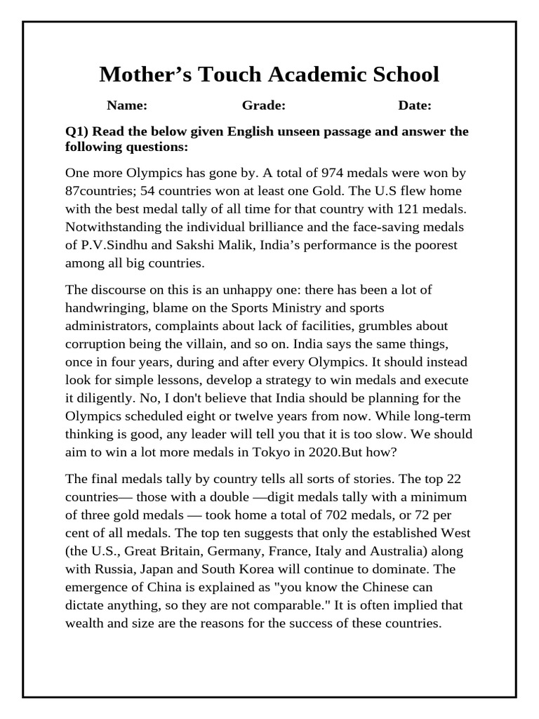 Olympic Performance Analysis and Strategy | PDF