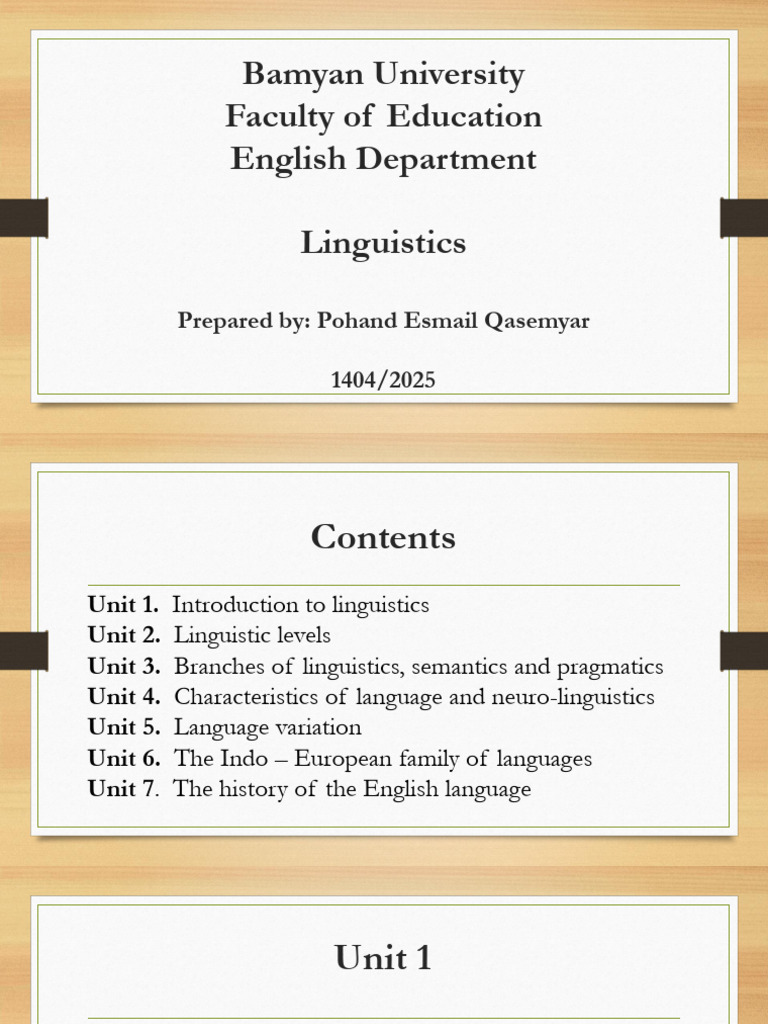 Introduction to Linguistics Overview | PDF | Part Of Speech | Word