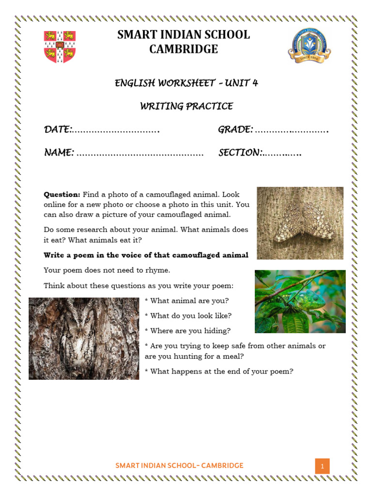 G3 UNIT 4 Poem Writing | PDF